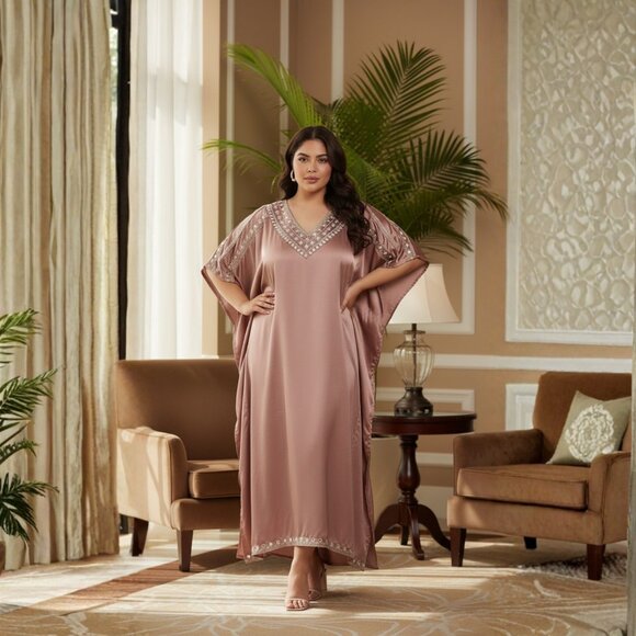Gypsie Blu | Dresses | Gypsie Blu Solid With Embroidery Light Brown ...